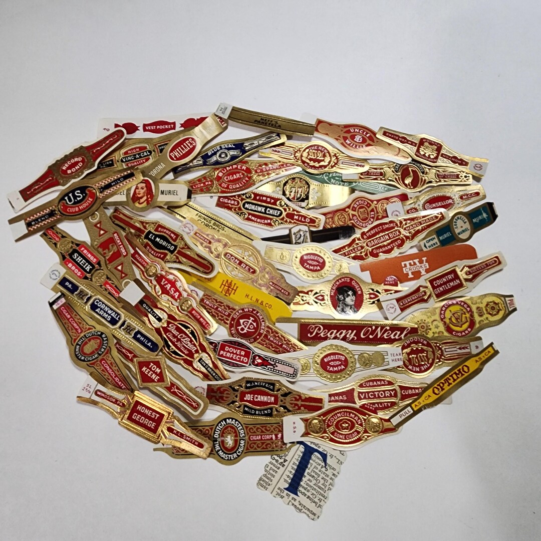 47 Different Cigar Bands Embossed Labels Lot of 50 Old Cigar Labels ...