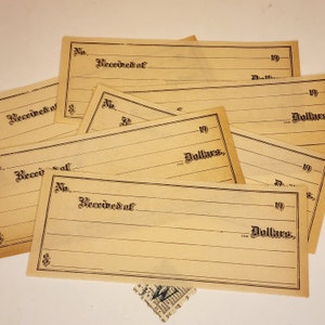 8 Vintage Receipts Blank Money Receipts Sepia Tone Papers Vintage Paper ...