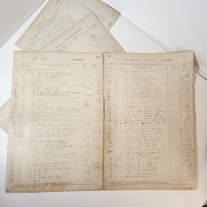 5 Ledger Pages 1912 to 1930s Handwritten Accounts Folded Ledger Sheets ...