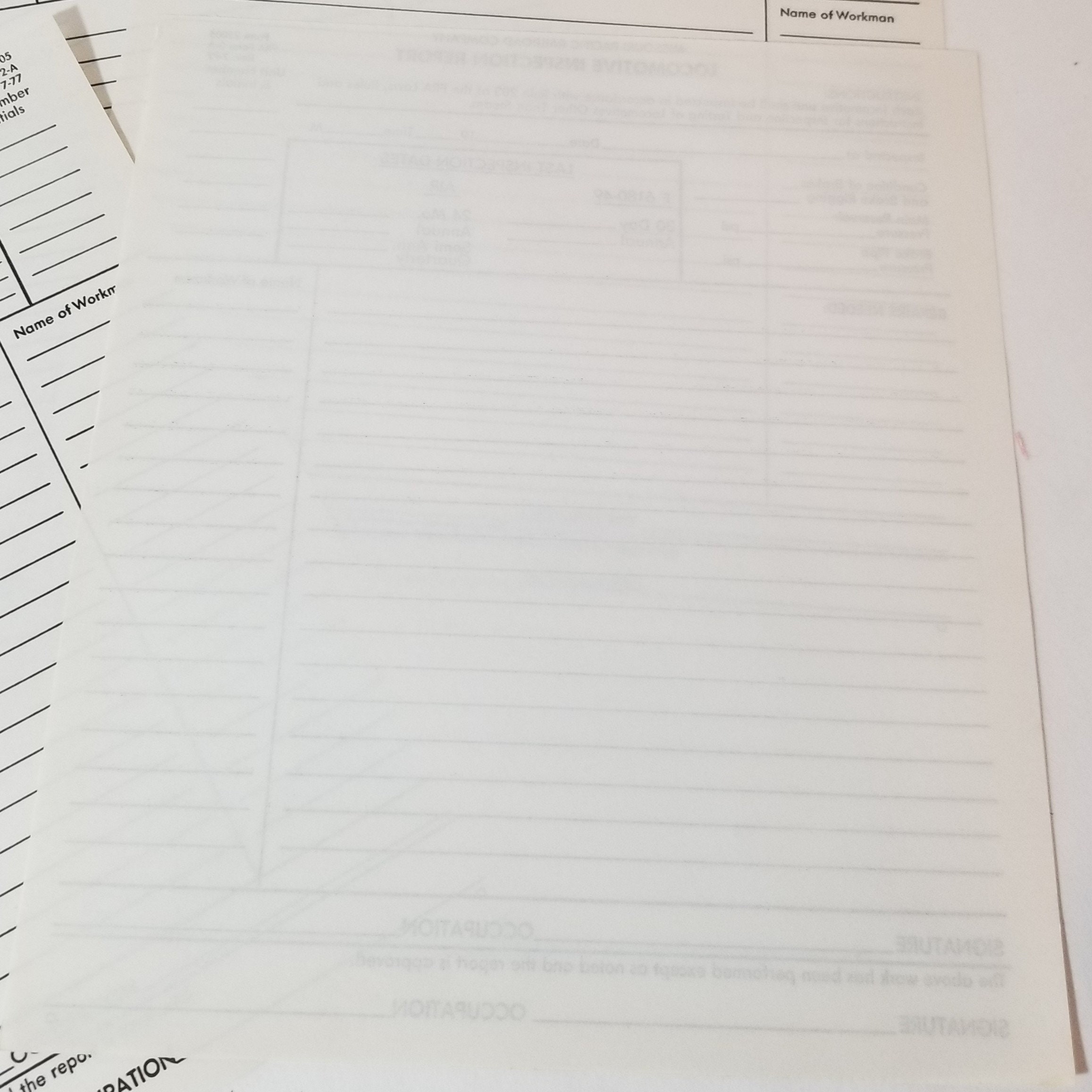 5 railroad locomotive inspection forms blank unused train - Etsy.de