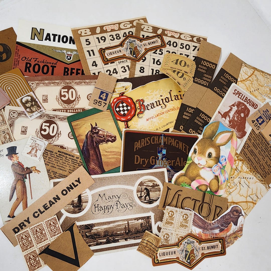 35 Pieces of Brown Ephemera Color Lot Sample Pack Tan Beige Sepia ...