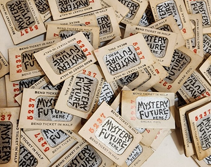 6 Vintage Mystery Fortune Tickets Carnival Vending Machine Fortune ...