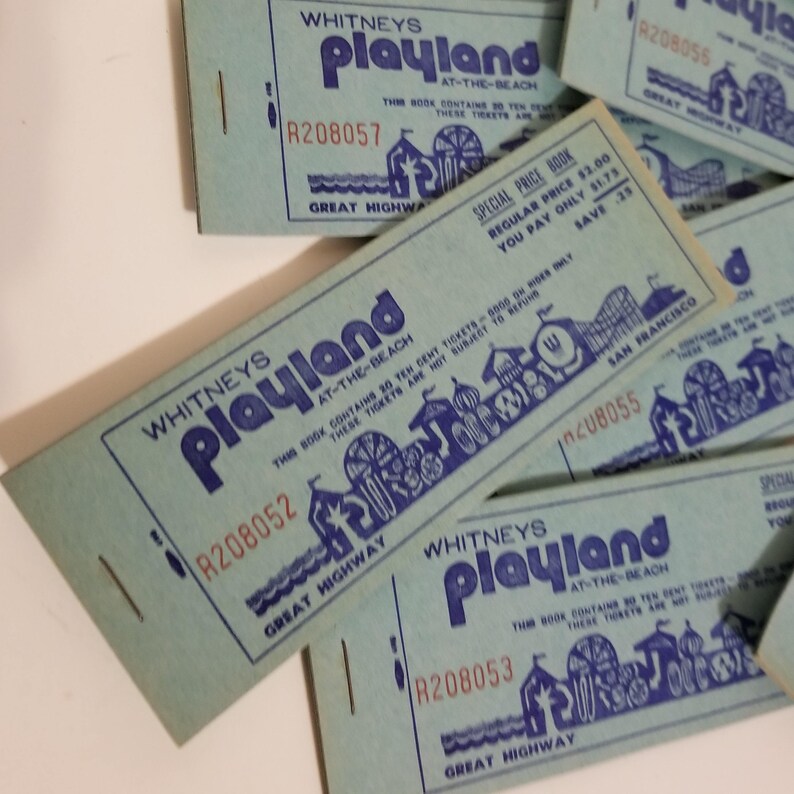 One 20 Ticket Booklet Playland at the Beach 1968 San Francisco - Etsy