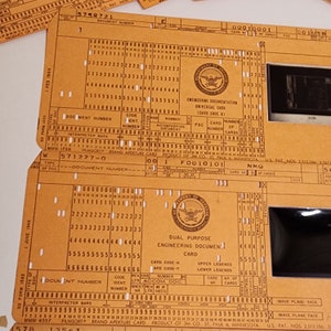 8 Computer Data Cards Orange Salmon Color Computer Punch Card ...