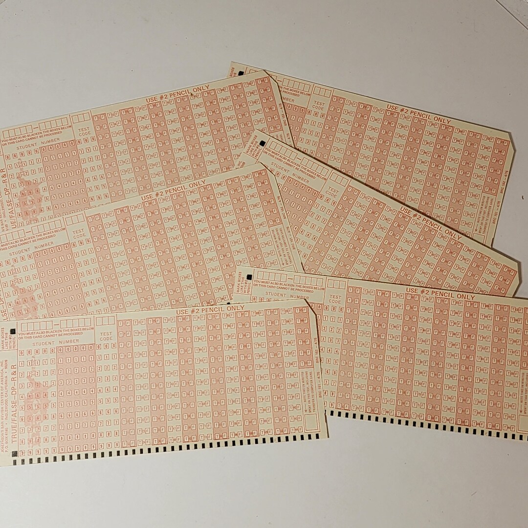 6 Computer Test Cards Unused Pink Computer School Testing Cards Data ...