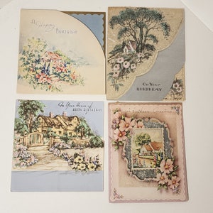 8 Vintage Greeting Cards 1930's Signed Greeting Cards Birthday Cards ...