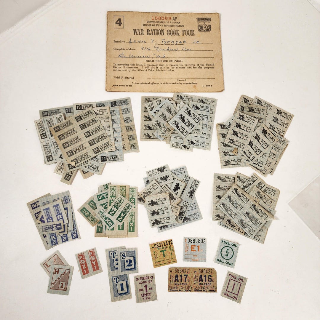 Sample Pack 1940s Ration Stamps 16 Different WWII Stamps and Ration ...