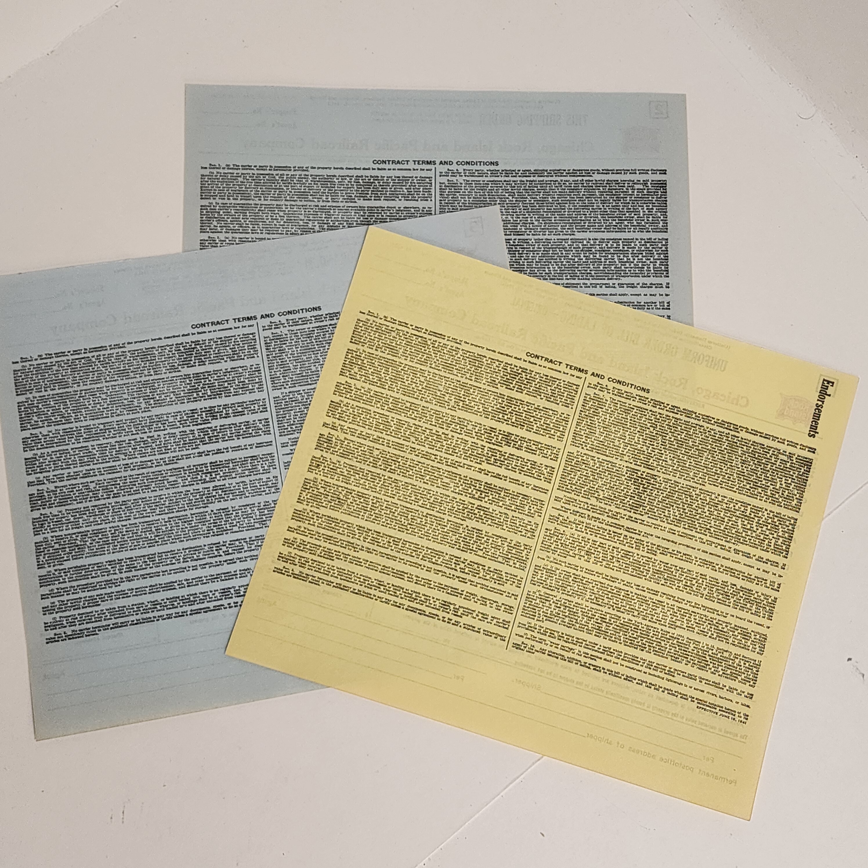 1960s Railroad Forms Bill of Lading Shipping Order Set Vintage Chicago ...