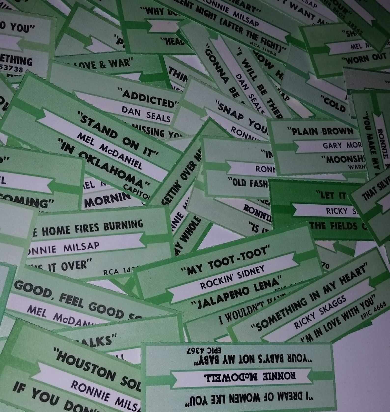 12-25-50 Green Jukebox Title Strips 1980's Country Music - Etsy