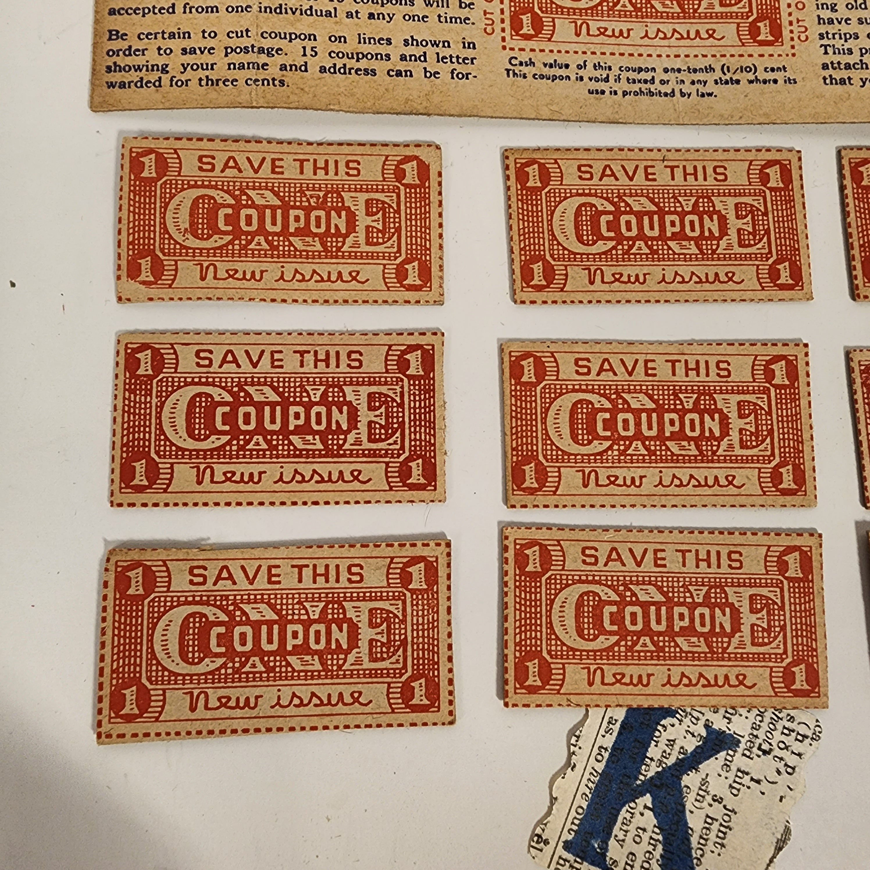 11 Antique Coupons Red Lettered Cardboard Pencil Coupons West Virginia ...