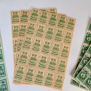 CHOICE 75 Green Savings Stamps 3 Sheets World DD Thrifty Green Cash ...