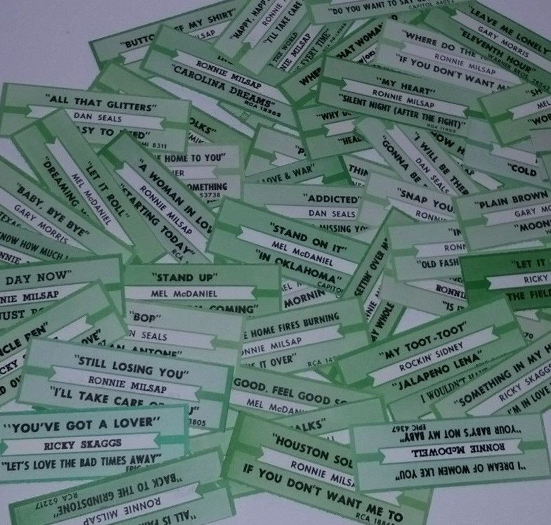 12-25-50 Green Jukebox Title Strips 1980's Country Music Ephemera Lot ...