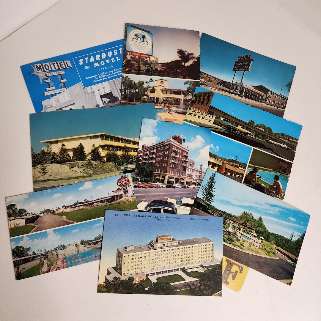 9 Souvenir Postcards Road Trip Motels Hotels 1950s to 1980s US Travel ...