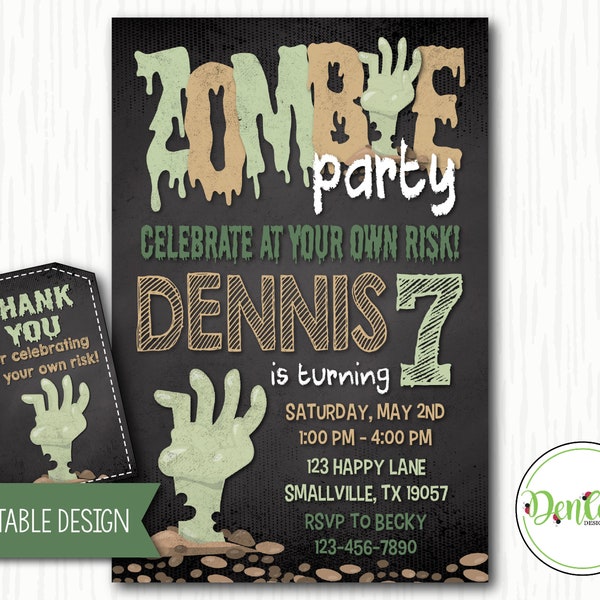 Zombie Invitation - Etsy