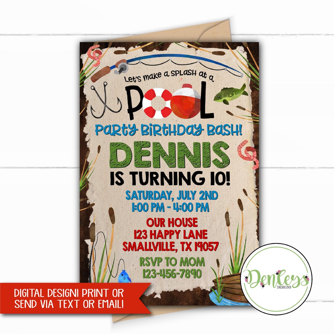 Fishing Pool Party Fish Pool Party Fishing Swimming Party Fishing Theme ...