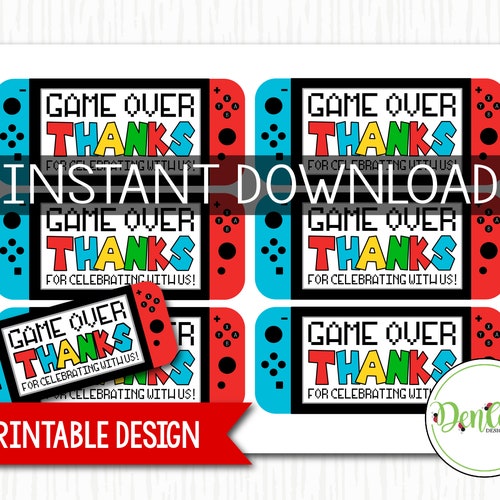 Game Over Thank You-controller Video Game-kids Party - Etsy