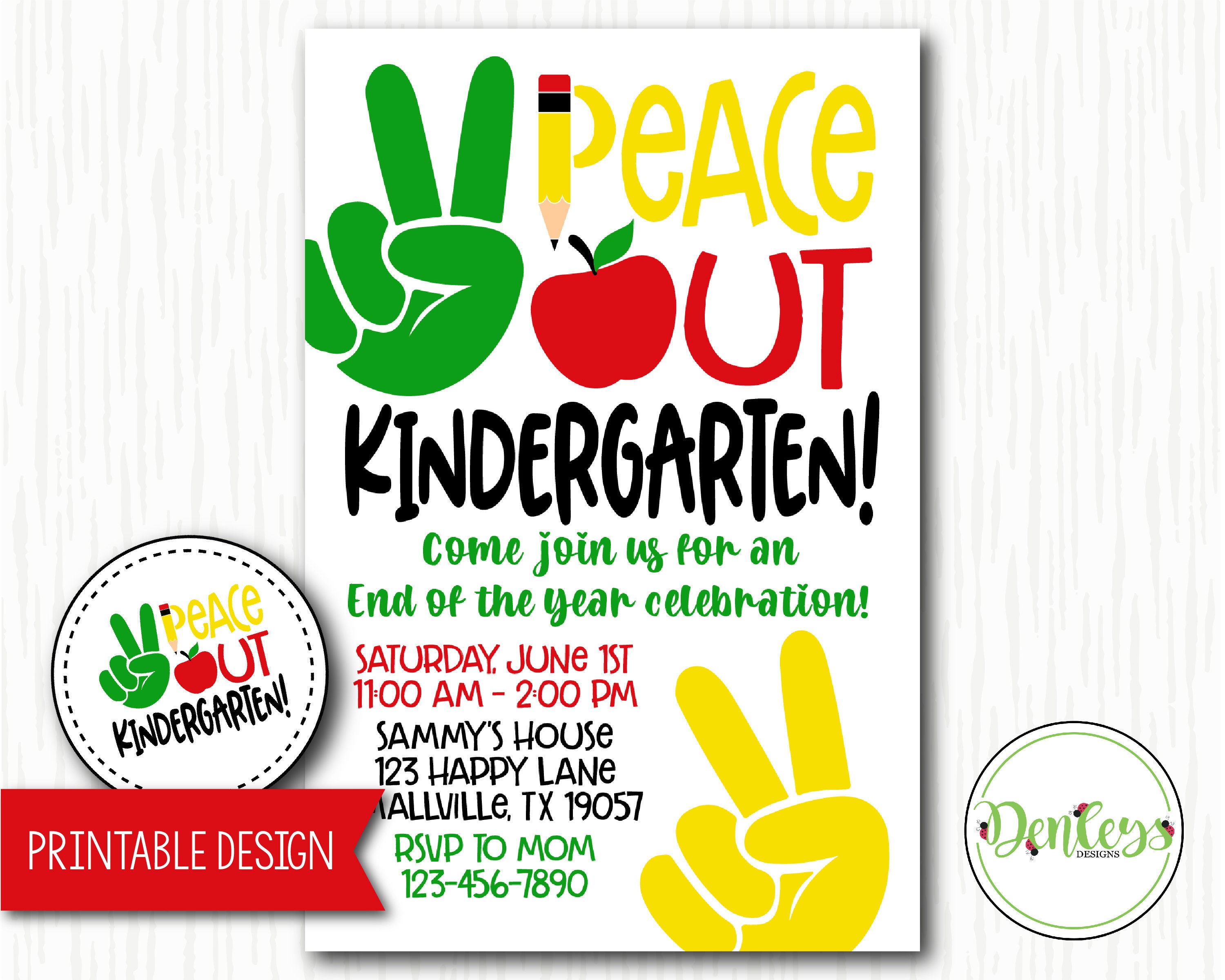 ANY GRADE: Peace Out Kindergarten End of the School Year | Etsy