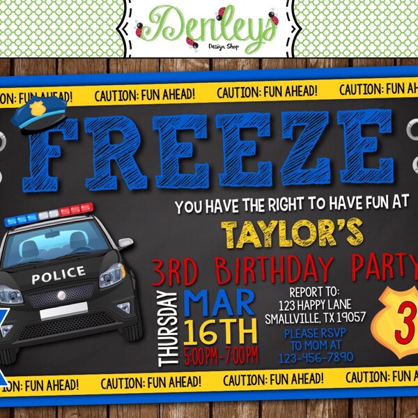 Police Invitations - Etsy