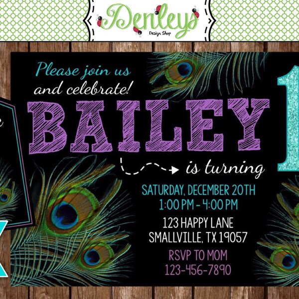 Peacock Invitations - Etsy