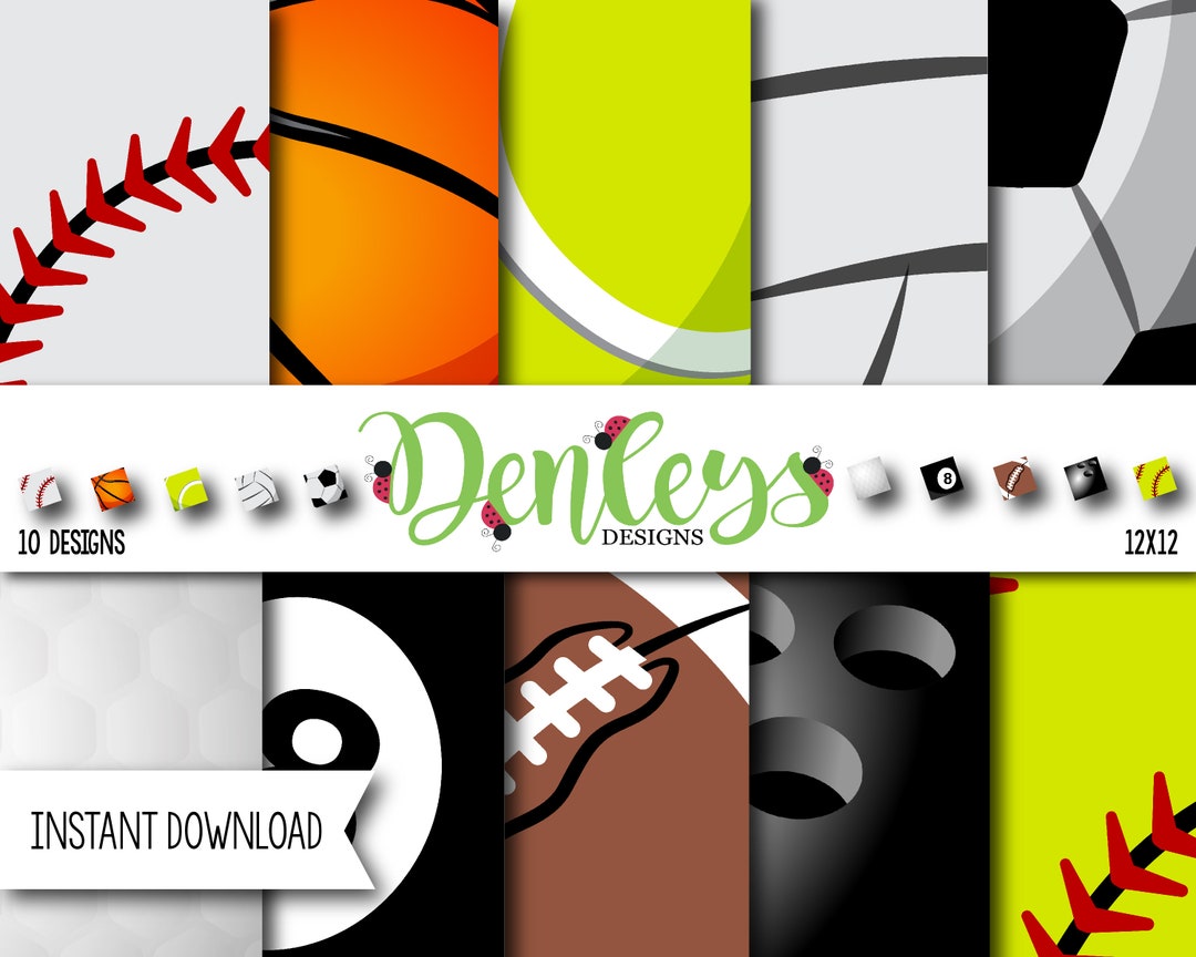 INSTANT DOWNLOAD: Sports Digital Paper, Digital Paper, 12x12 Scrapbook ...
