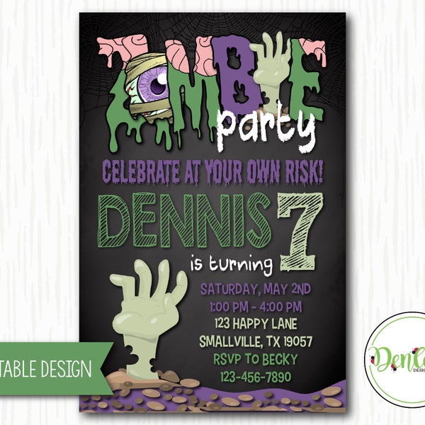 Zombie Invitation - Etsy