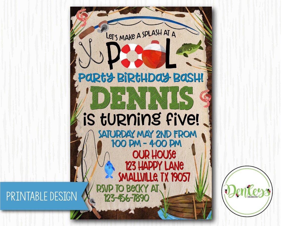 Fishing Pool Party Pool Party Swimming Party Fishing Theme | Etsy