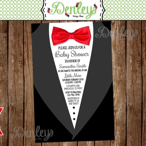 Little Man Suit and Tie Baby Shower Invitation - Etsy