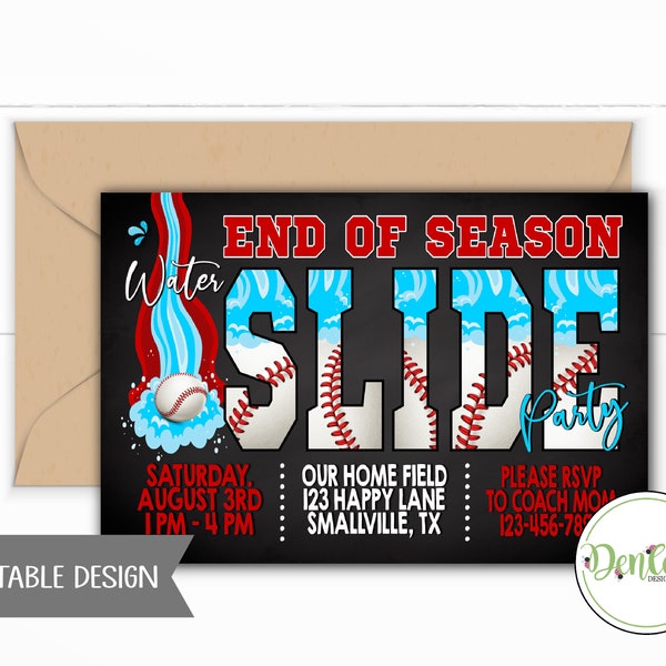 Baseball Splash Party Invitation - Etsy