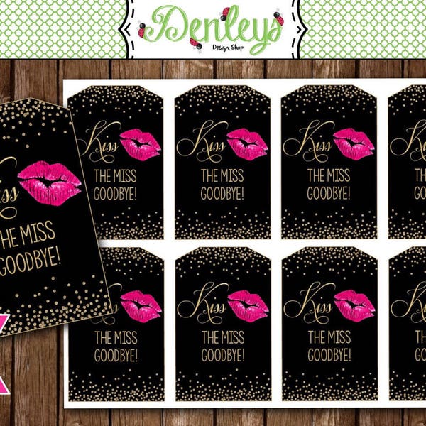 Kiss the Miss Goodbye Labels - Etsy