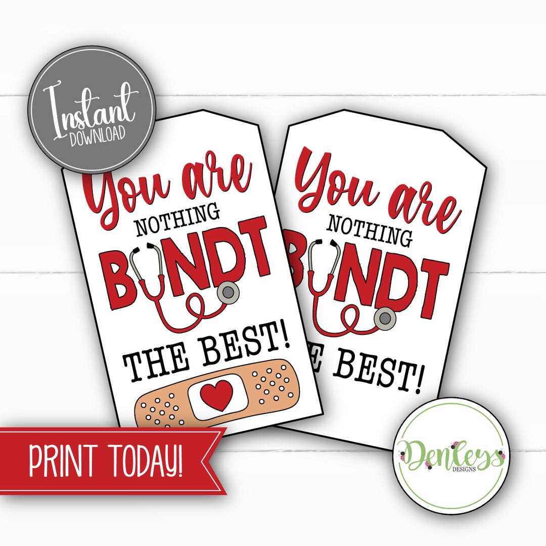 Nurse Thank You Tags Nurse Appreciation Bundt Cake Tags Nurse Gift Tags ...