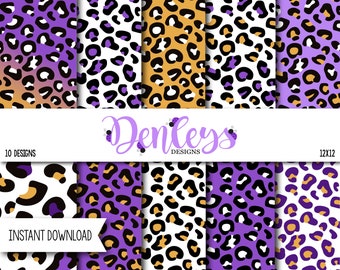 INSTANT DOWNLOAD Leopard Print Digital Paper Scrapbook Paper 12x12 ...