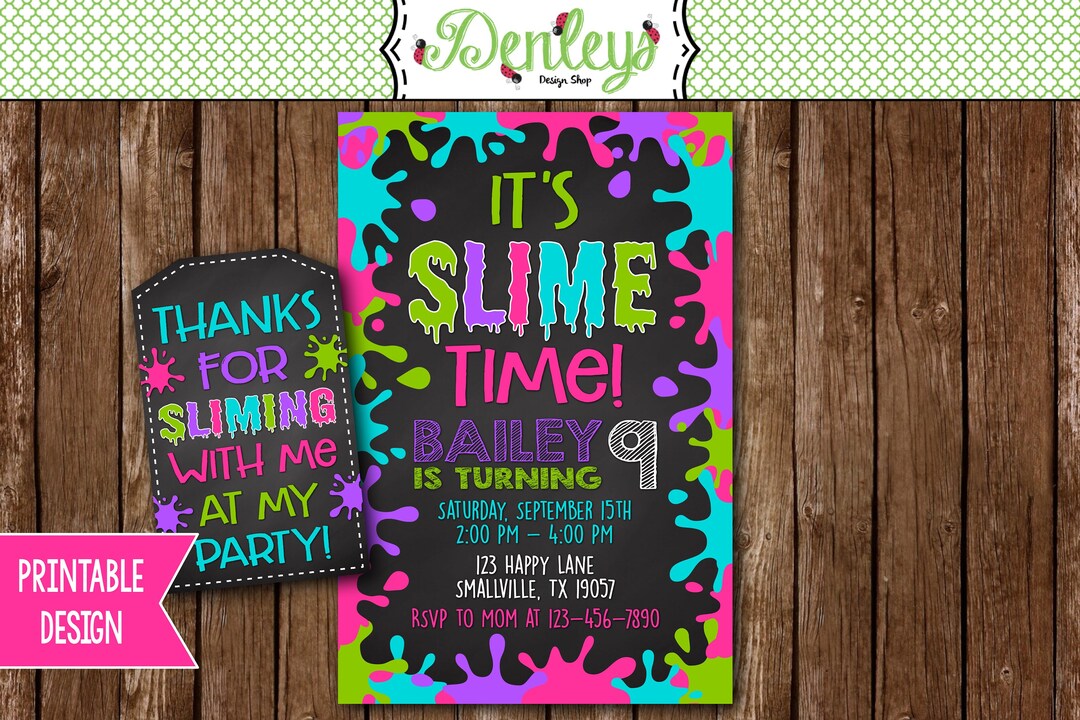 Slime Invitation, Slime Party, Slime Invite, Slime Theme, Slime Time ...