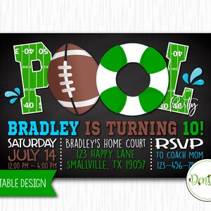 Football Pool Party Invitation Sports Party Football - Etsy