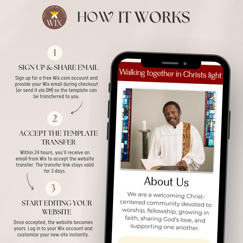 Wix Church Website Template: Modern Worship & Event Booking - Etsy