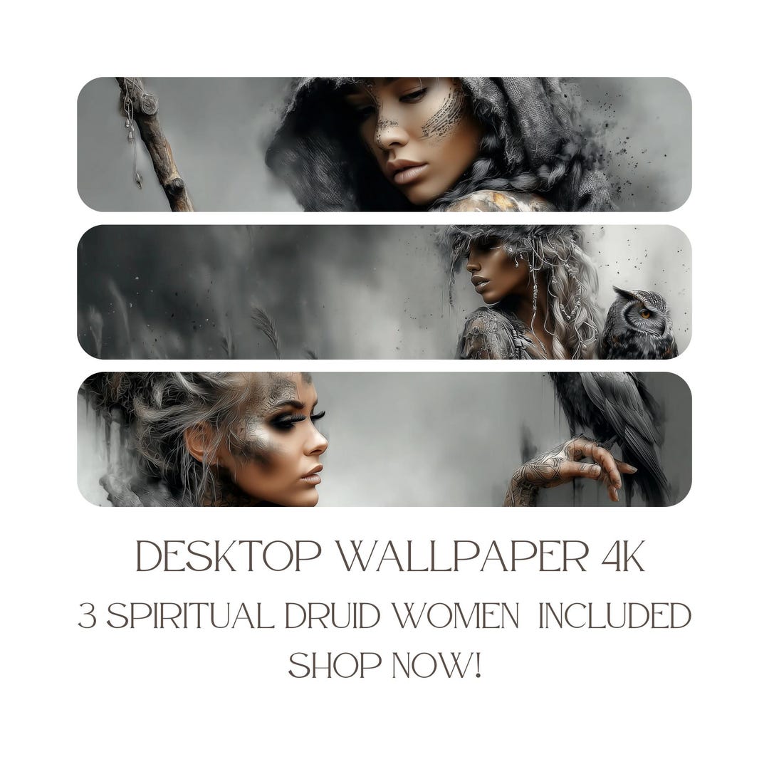 Mystic Druid Souls – 4K Desktop Wallpaper Set | Bundle of 3 Shamanic ...
