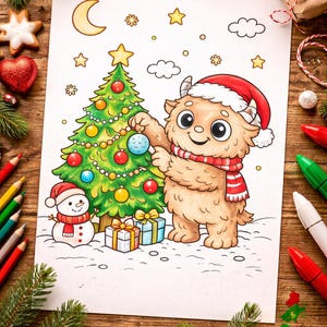 Christmas Monster Coloring Page for Kids – Coloring Activities ...