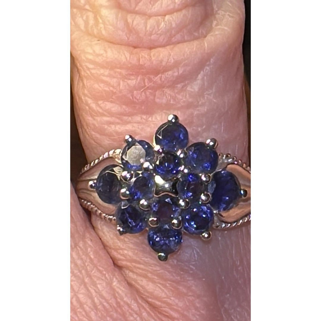 Sterling Silver Iolite Cluster Ring Size 8 - Etsy