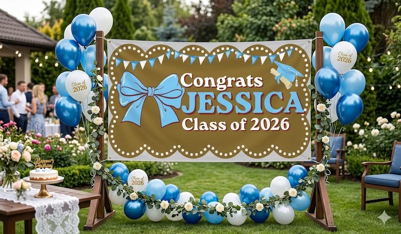 Graduation Banner Template, Class of 2026 Congrats Sign, Editable Canva ...
