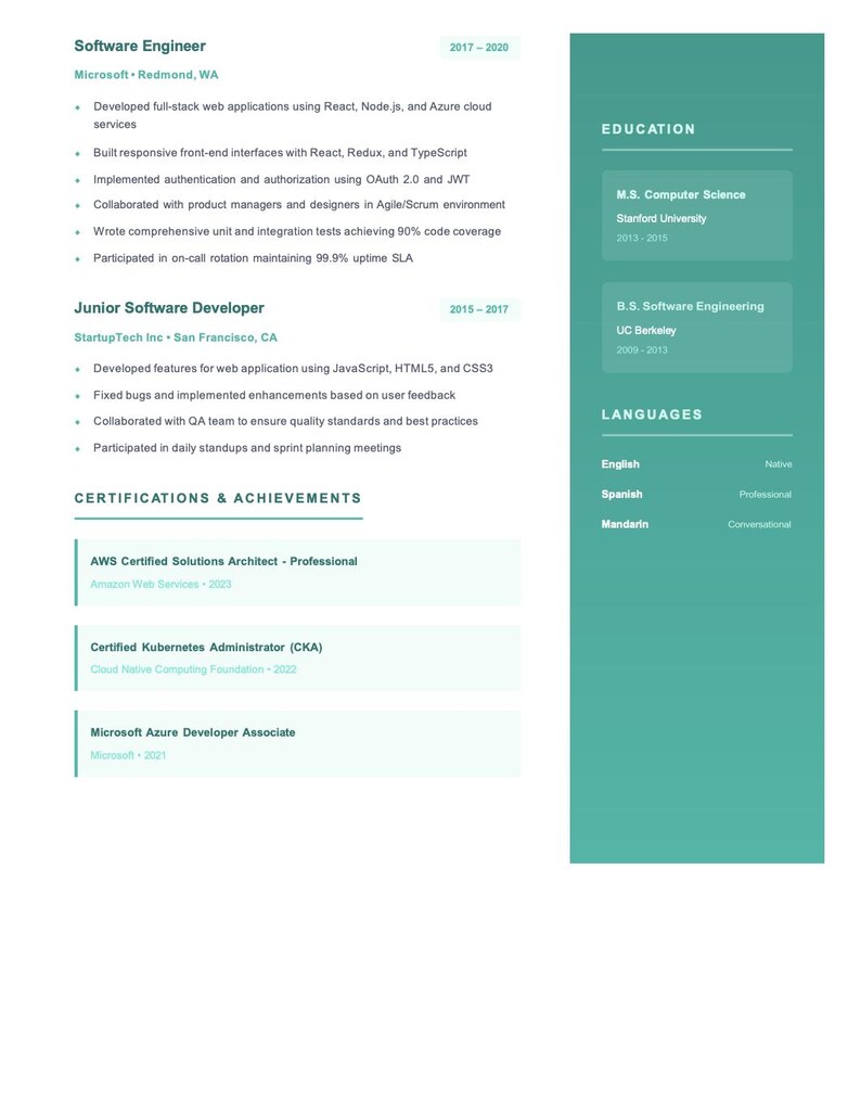 Modern Resume Template | Professional CV | Clean iPad Mockup | Word ...