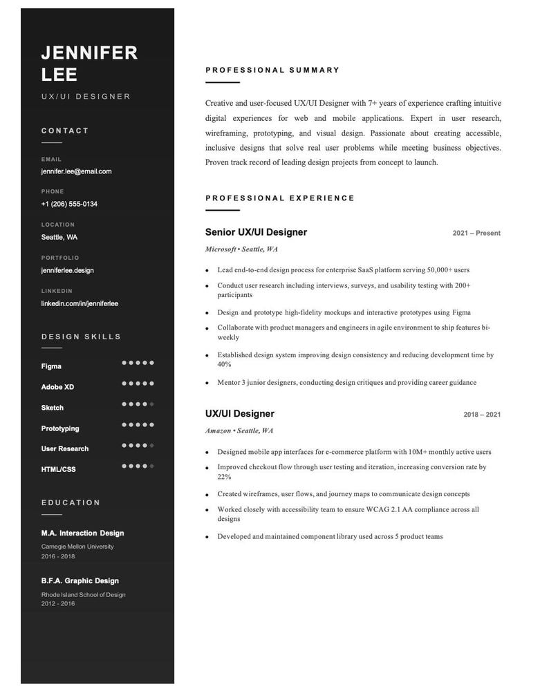 Professional Resume Template Word, Instant Download | A4 & US Paper ...