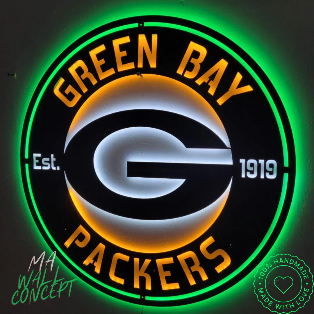 Green Bay Packers LED Wood Sign – Handmade NFL Wall Art - Etsy