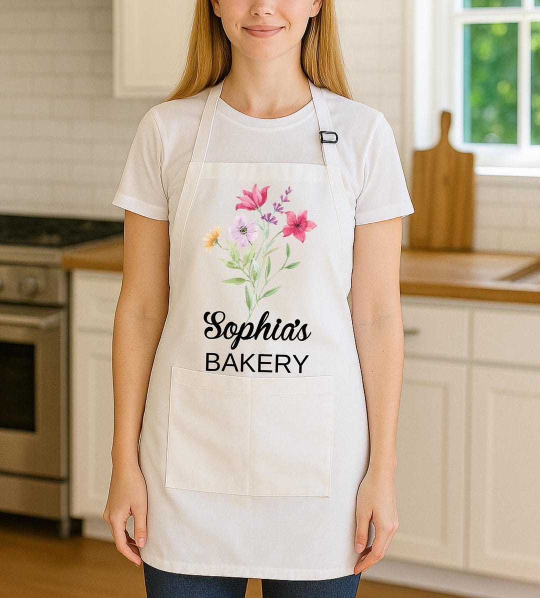 Custom Bakery Apron, Baking Hat, Cooking Apron Gift, Kitchen Custom ...