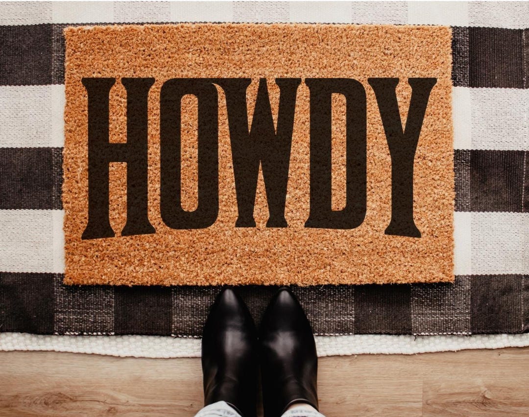 Howdy Doormat, Western Door Mat, Housewarming Gift, Welcome Mat, Texas ...