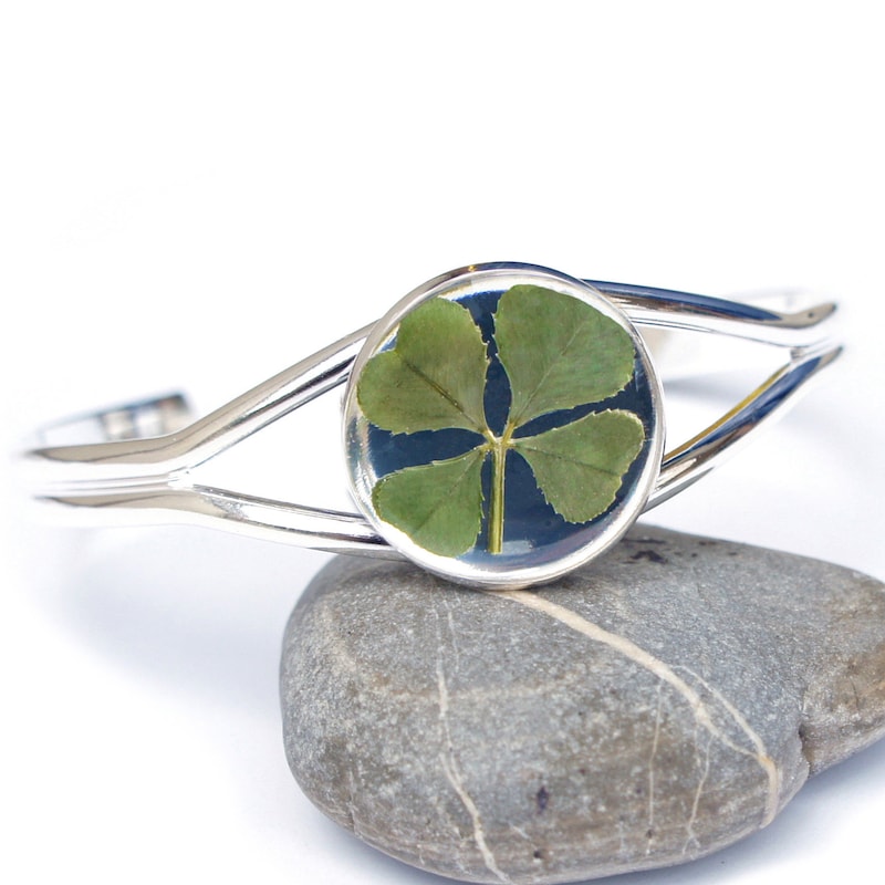 Real Silver Clover Leaf Bracelet - Etsy
