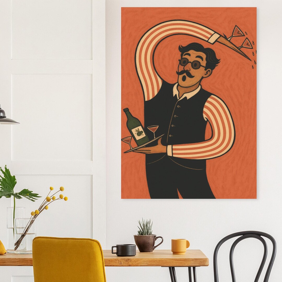 Retro Bartender Wall Art Print | Vintage Style Cocktail Poster | Quirky ...