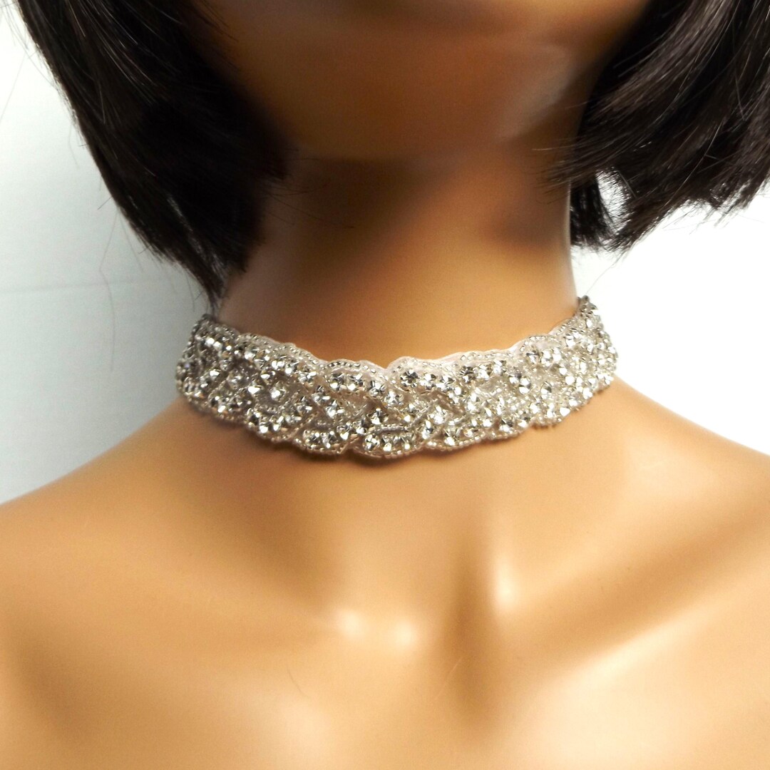 Luxurious Beaded Rhinestone Bridal Collar Wedding Choker Necklace - Etsy