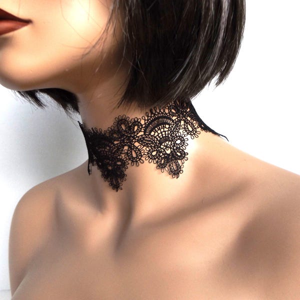 Black Lace Choker - Etsy