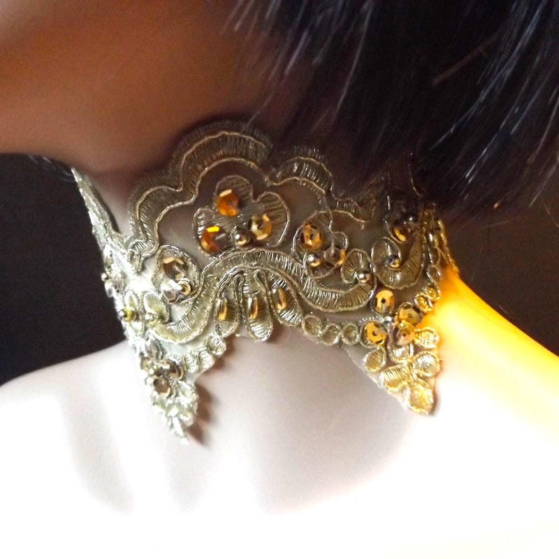 Embroidered Choker - Etsy