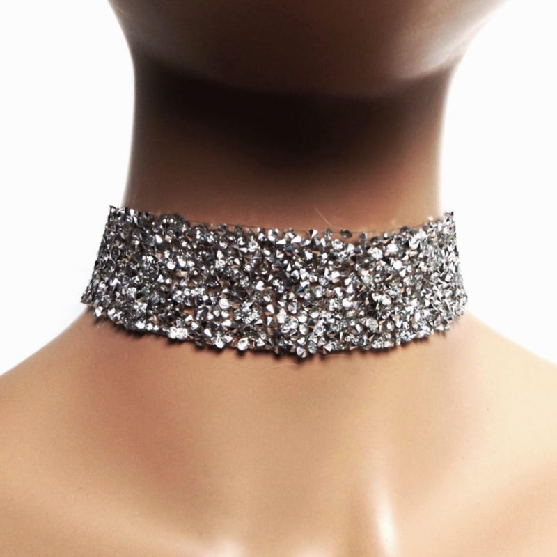 Rhinestone Choker - Etsy