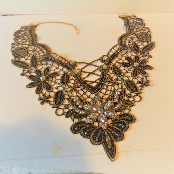 Lace Bib Necklace - Etsy